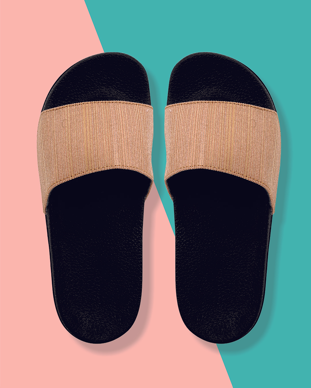 Buy Women's Pink Self Design Sliders Online in India at Bewakoof