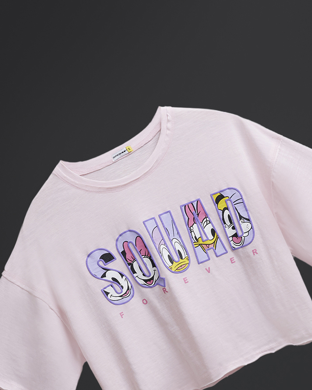 Buy Women's Pink Squad Forever Typography Oversized Short Top for Women ...