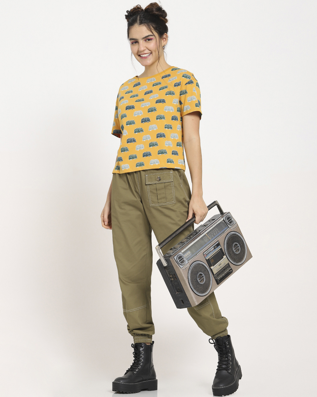 Buy Women's Popcorn Yellow Aop Short Top Online at Bewakoof