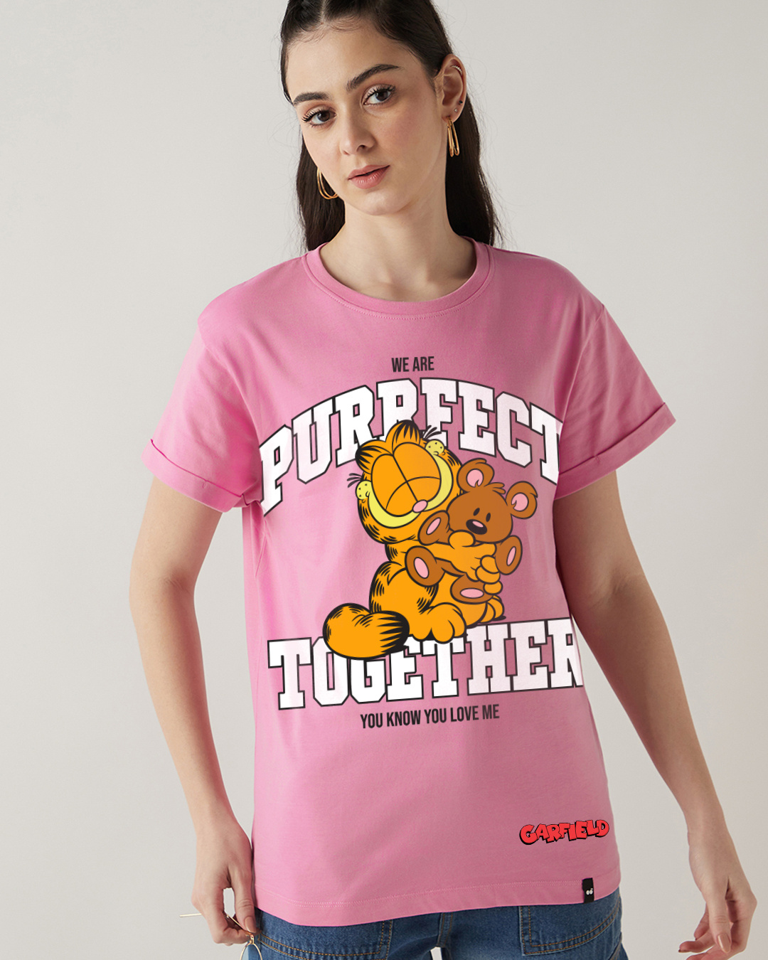 Buy Women's Prism Pink Got Cuddles Graphic Printed Boyfriend T-shirt ...