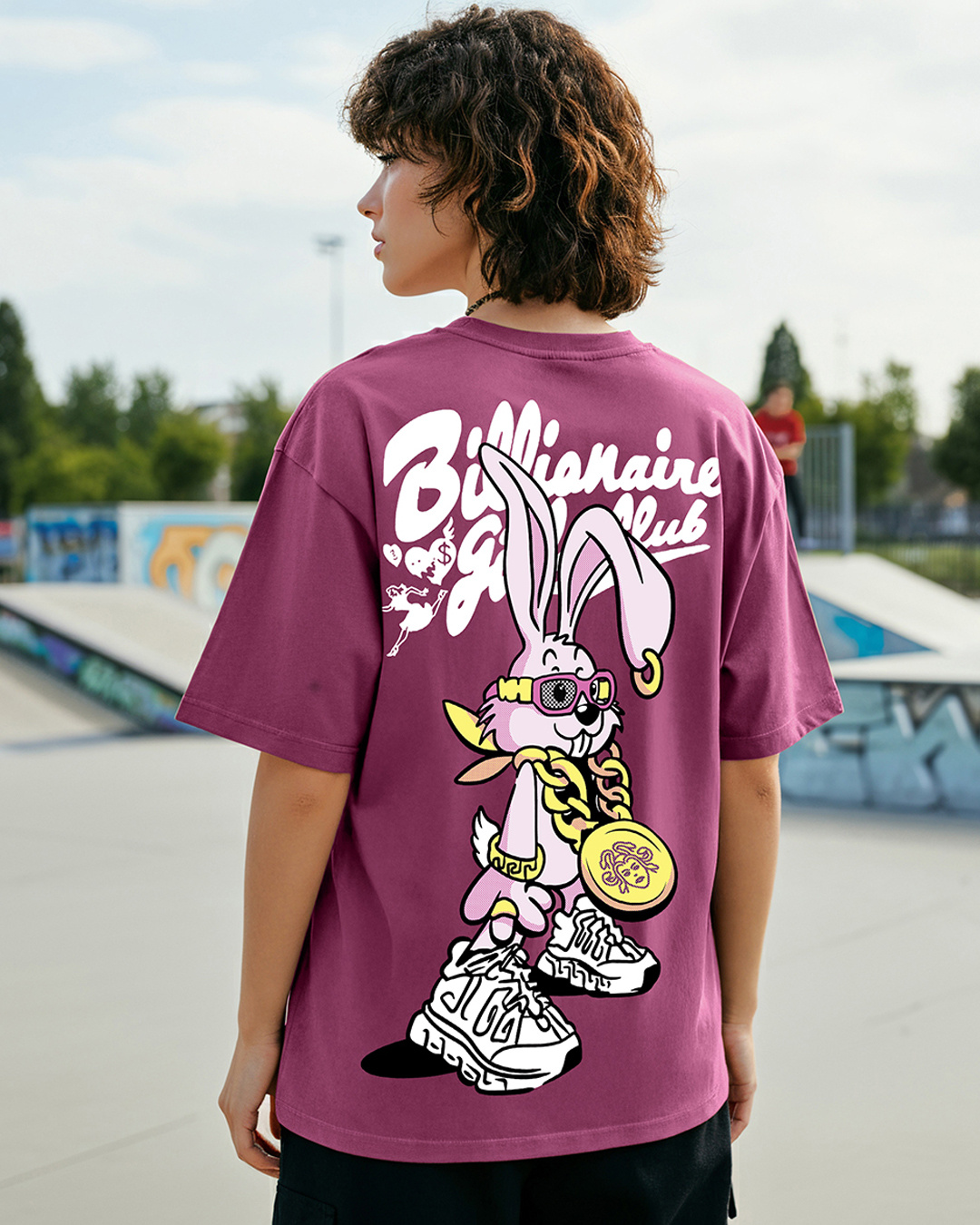 Buy Women's Purple Billionaire Girls Club Graphic Printed Oversized T ...