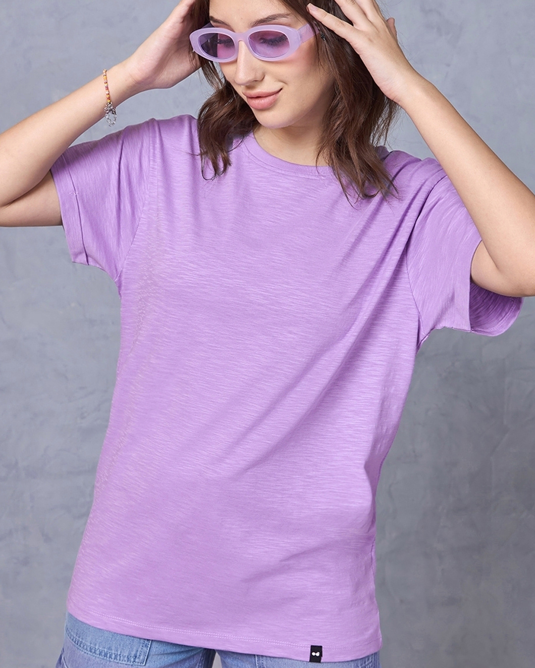 Buy Women's Purple Boyfriend T-shirt Online at Bewakoof
