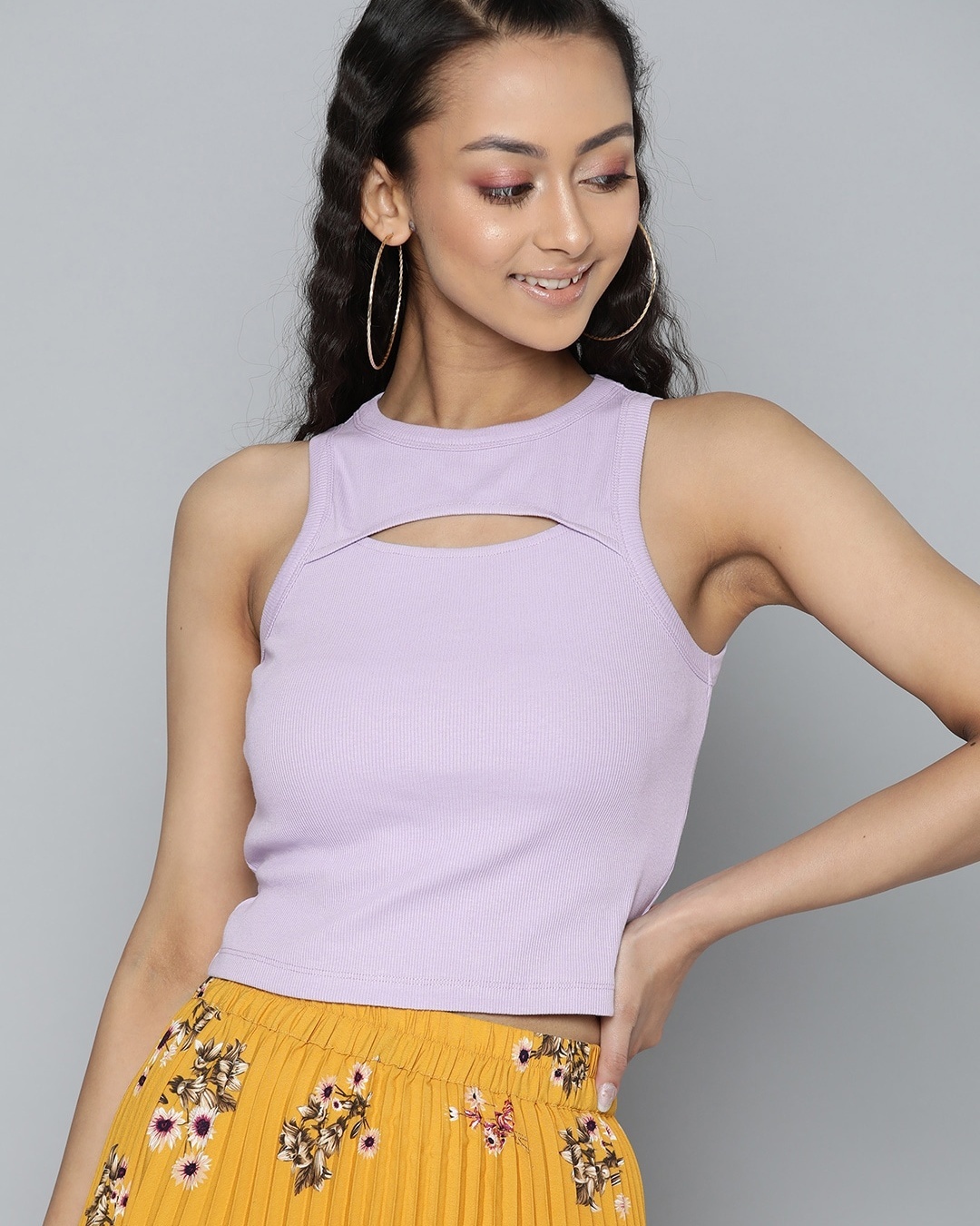 Buy Women's Purple Cutout Top Online at Bewakoof
