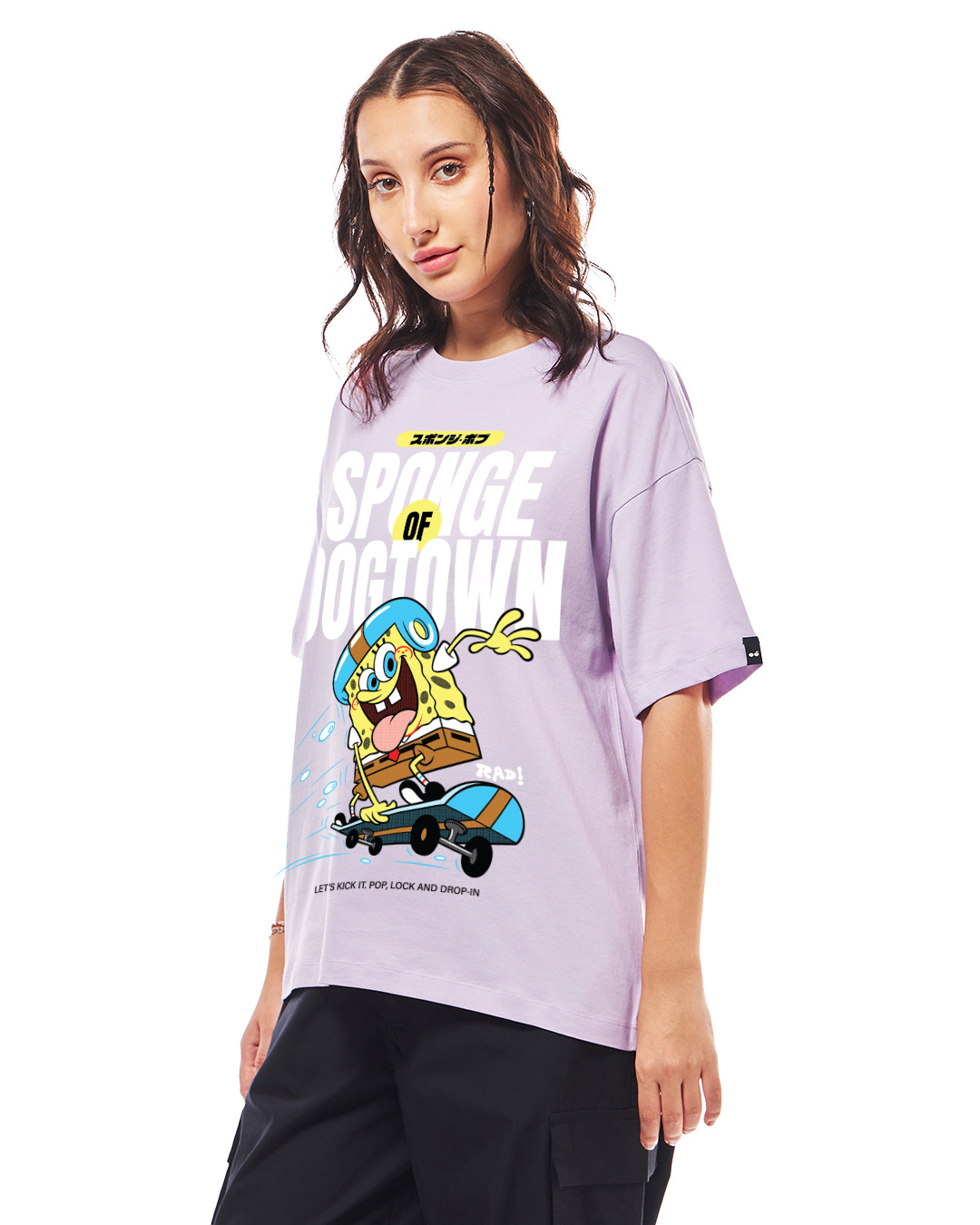 Buy Women's Purple Dopey Sponge Graphic Printed Oversized T-shirt ...