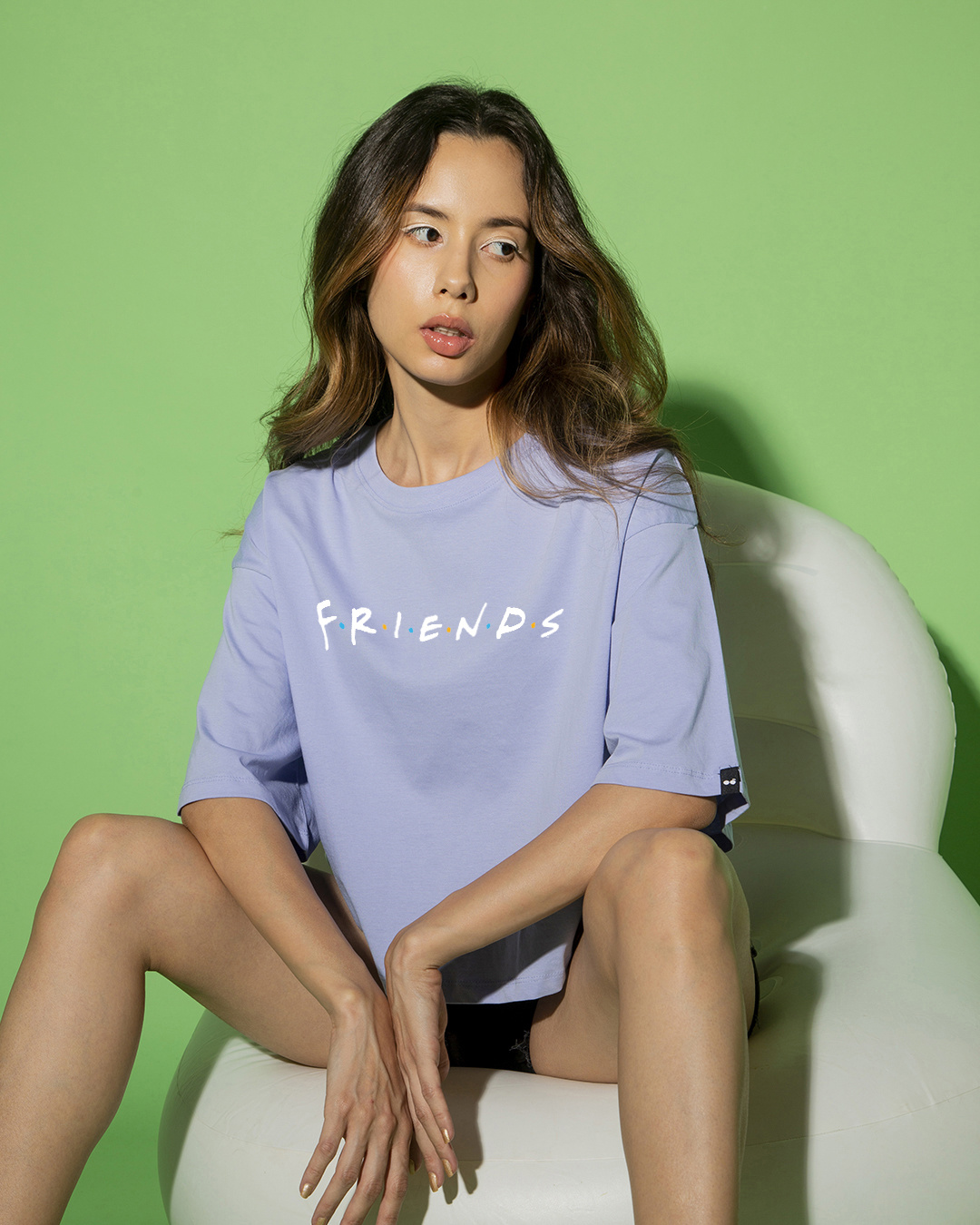 Buy Women's Purple Friends logo Graphic Printed Short Top Online at ...