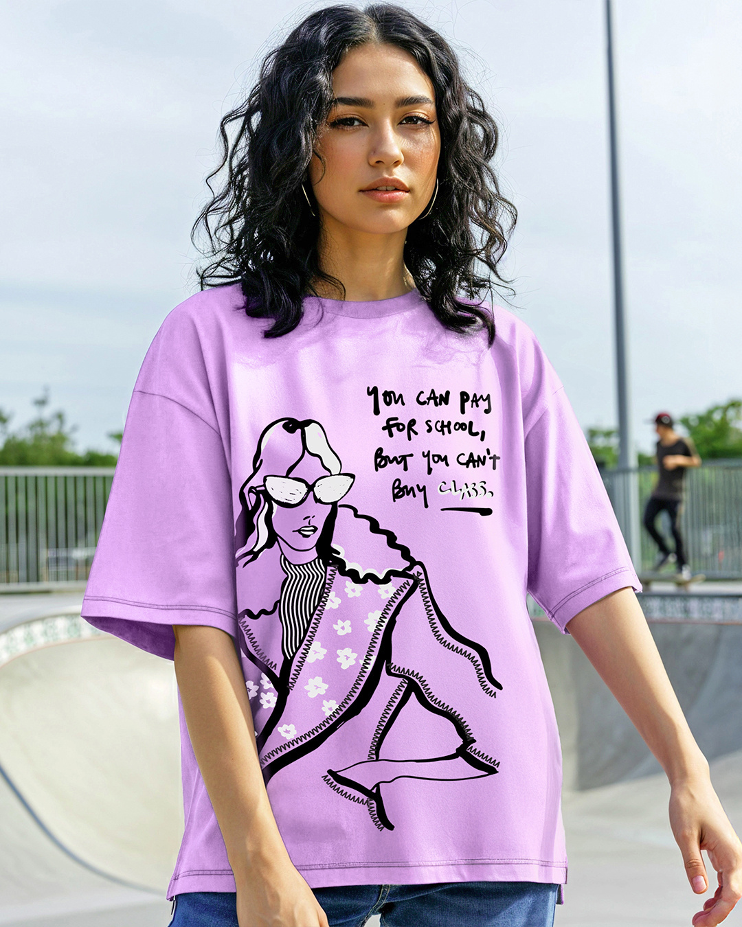 Buy Women's Purple Have Class Graphic Printed Oversized T-shirt Online ...