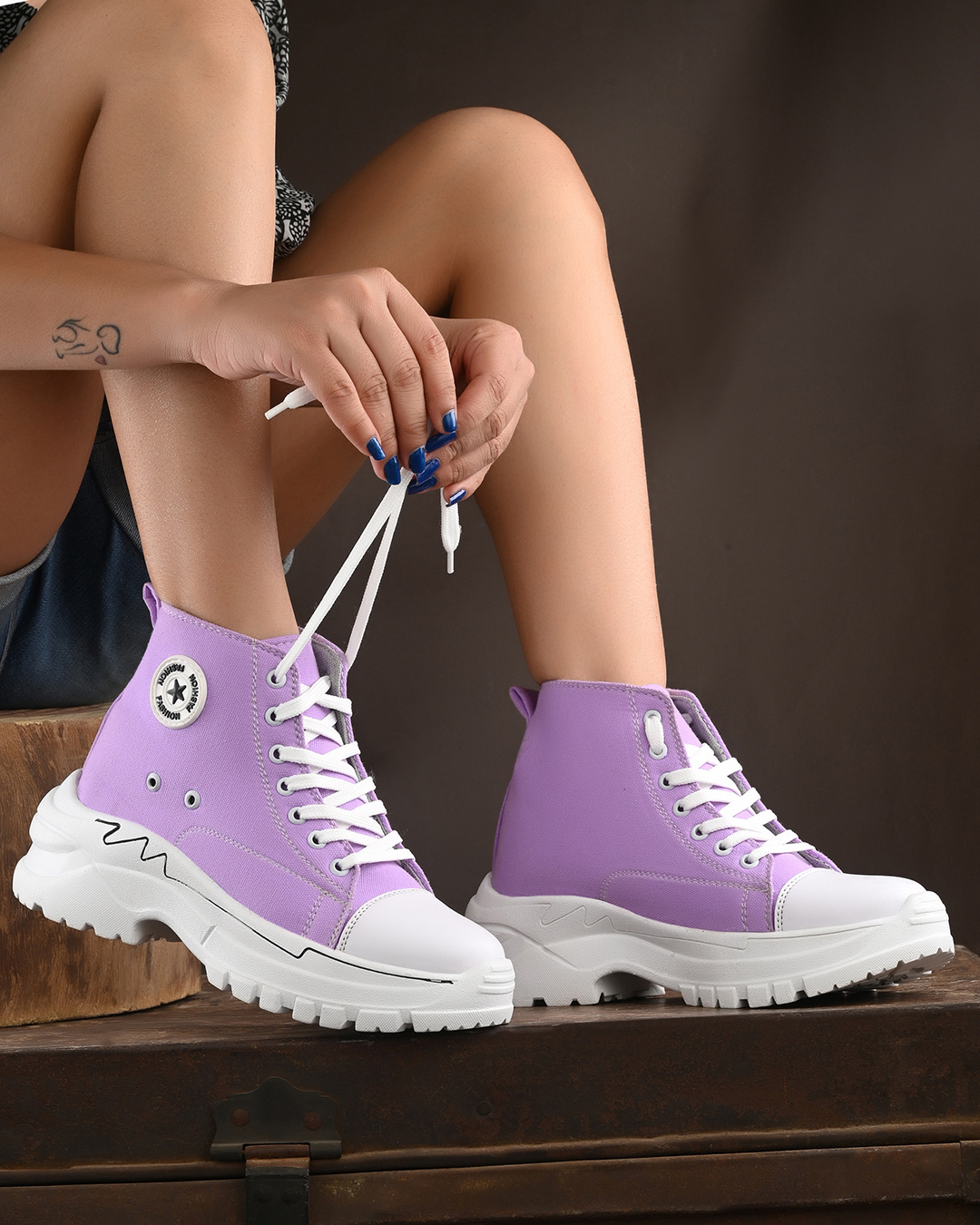Buy Women's Purple High Top Casual Shoes Online in India at Bewakoof