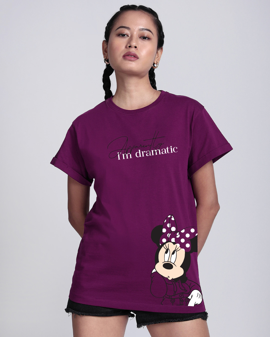 Buy Women's Purple I am Dramatic Graphic Printed Boyfriend T-shirt ...