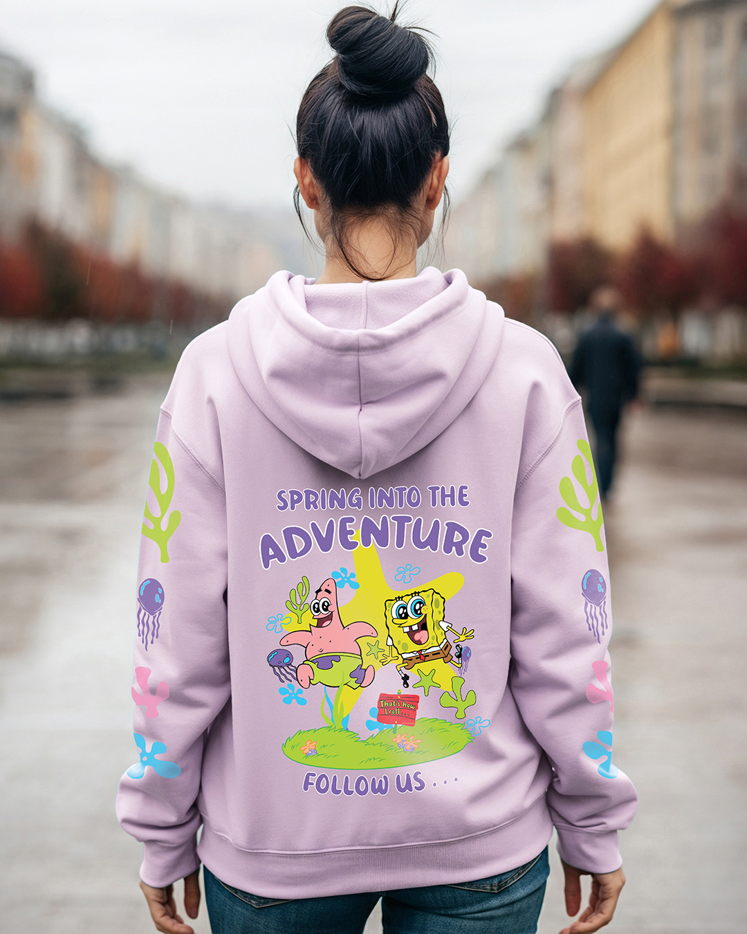 Buy Women's Purple Into the Adventure Sweat Graphic Printed Oversized ...