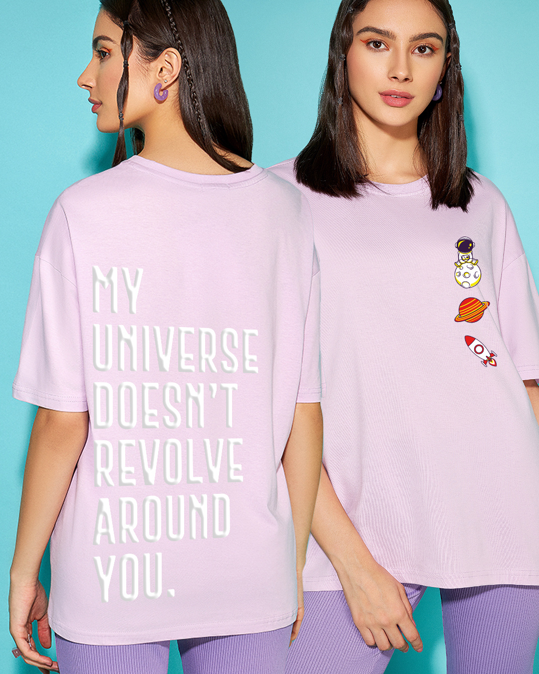 Buy Women's Purple My Universe Doesn't Resolve Around You Typography ...