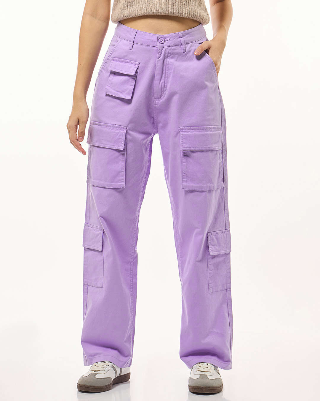 Buy Women's Purple Oversized Cargo Pants Online at Bewakoof