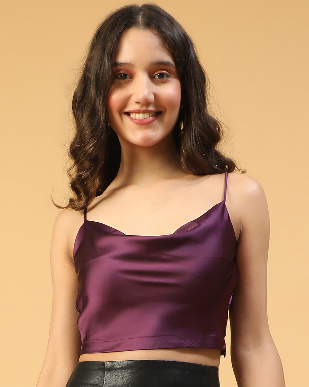 Buy Women's Purple Slim Fit Short Top Online at Bewakoof