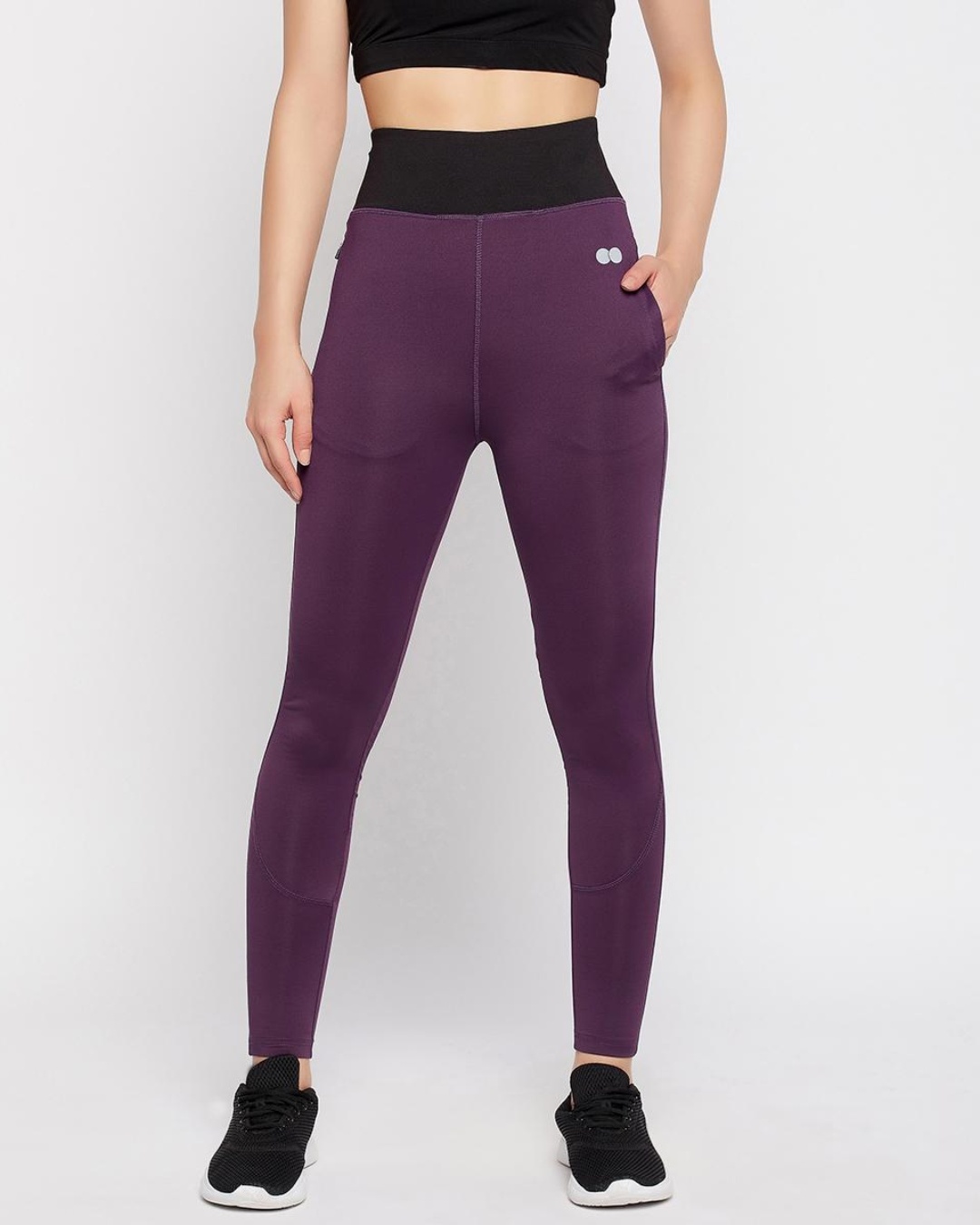 Buy Women's Purple Slim Fit Activewear Tights Online at Bewakoof