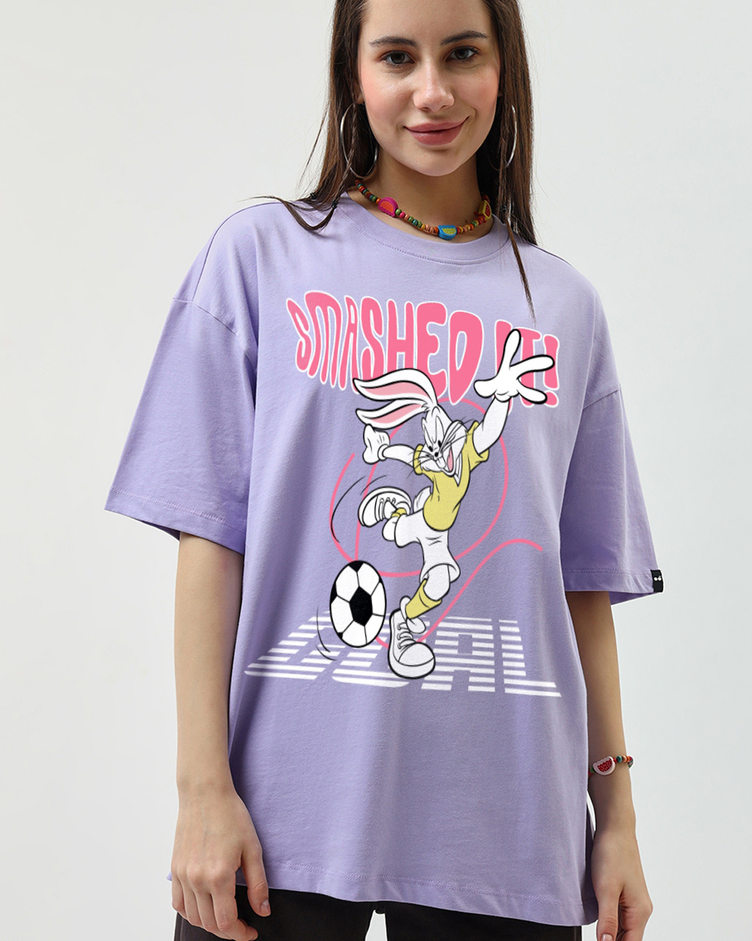 Buy Women's Purple Smashed It Graphic Printed Oversized T-shirt Online ...