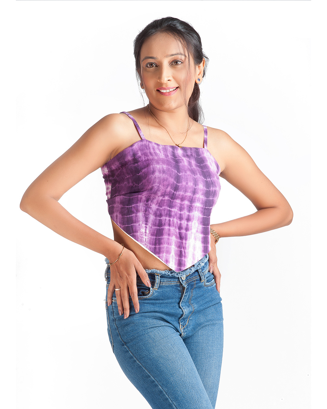 Buy Women's Purple Tie & Dye Short Top (Free Size) Online at Bewakoof