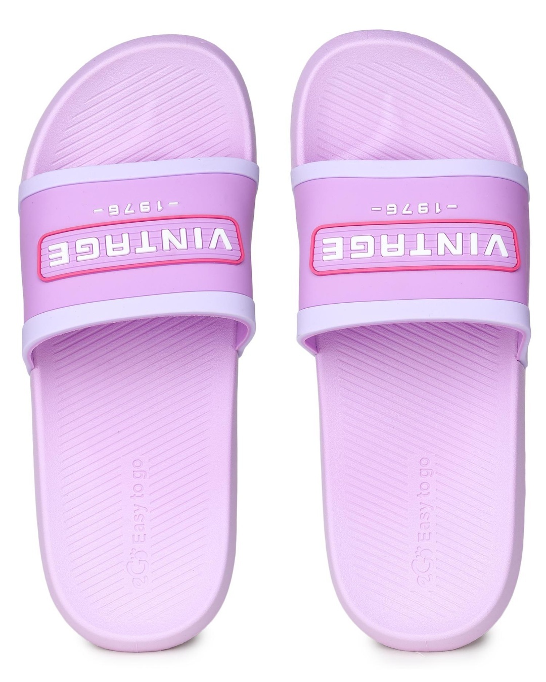 Buy Women's Purple Typographic Sliders Online in India at Bewakoof