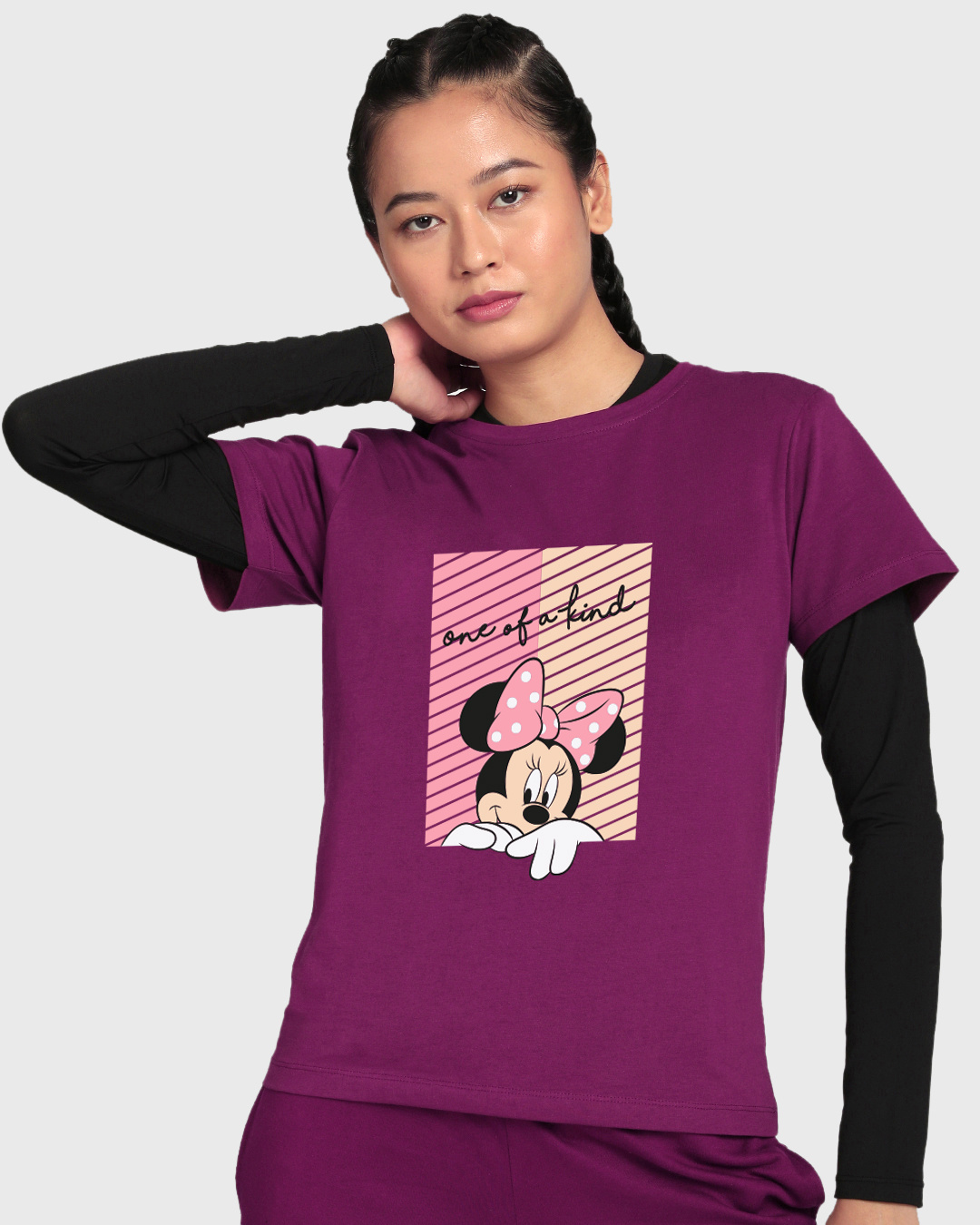 Buy Women's Purple Unique Minnie (DL) Graphic Printed T-shirt Online at ...