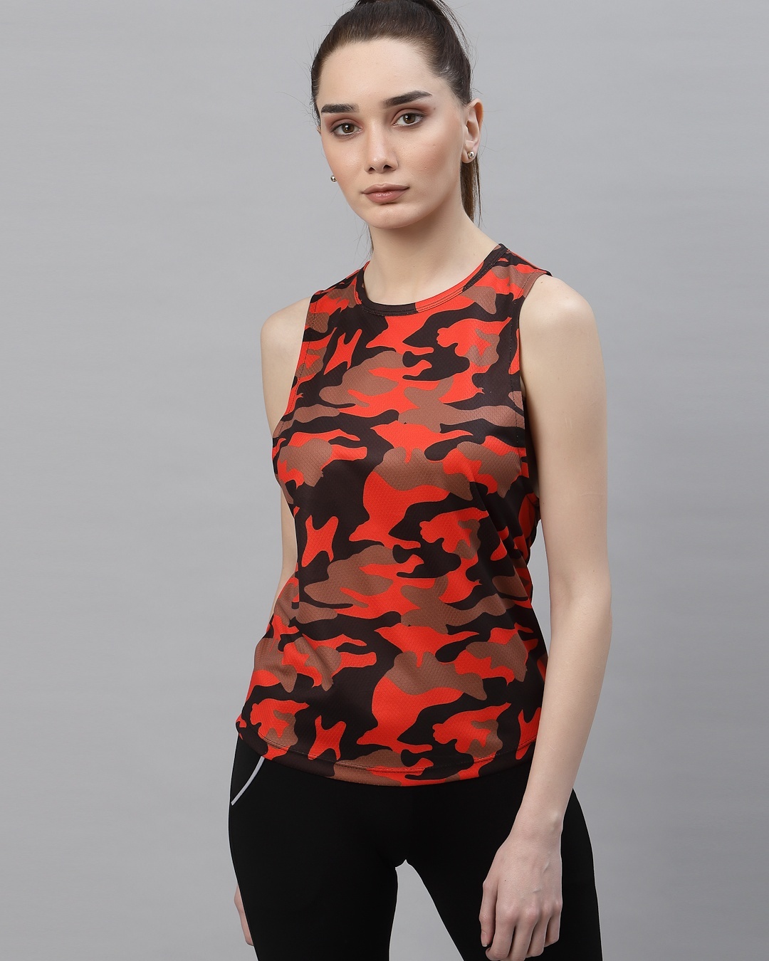 Buy Women's Red Camouflage Top Online at Bewakoof