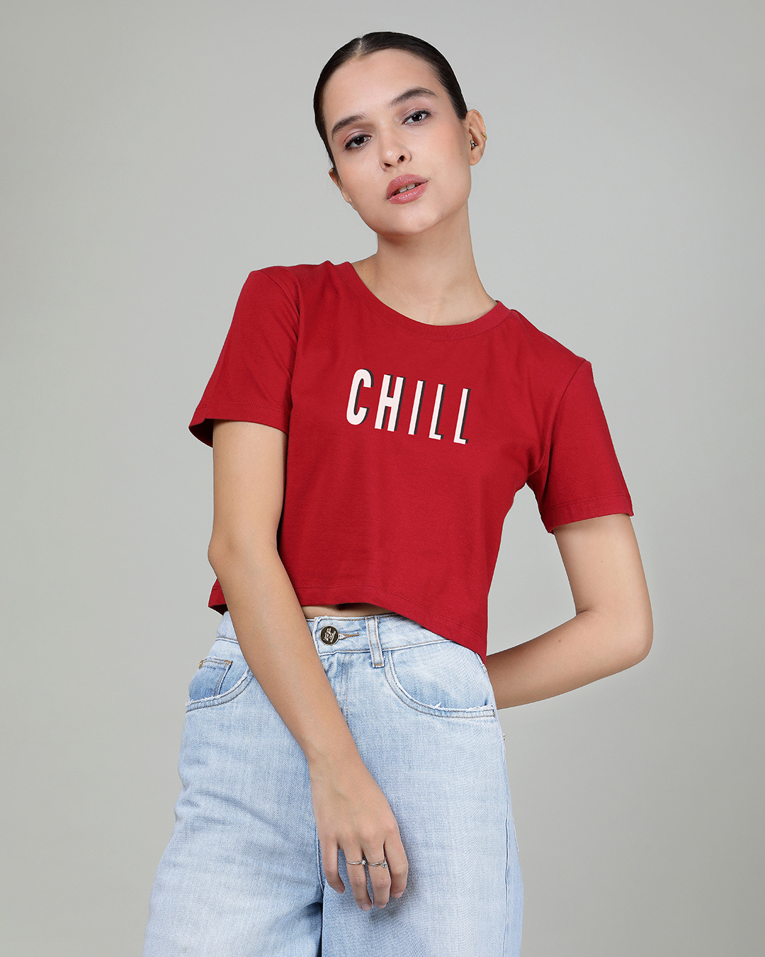 Buy Women's Red Chill Typography Short Top for Women Online at Bewakoof