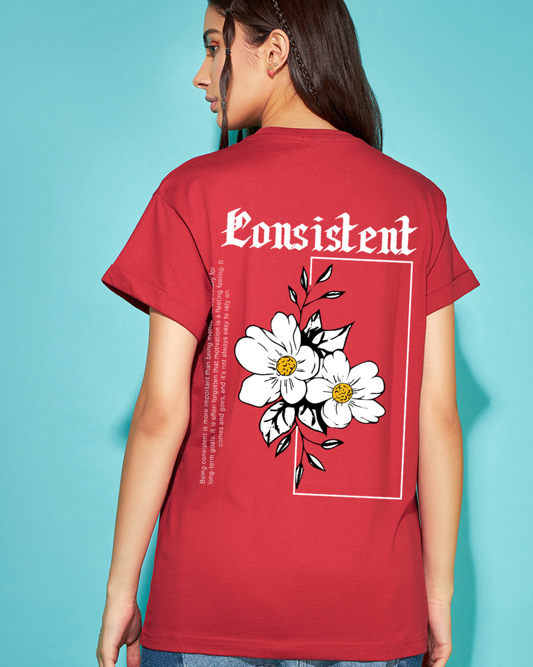 Buy Women's Red Consistent Graphic Printed Boyfriend T-shirt Online at ...