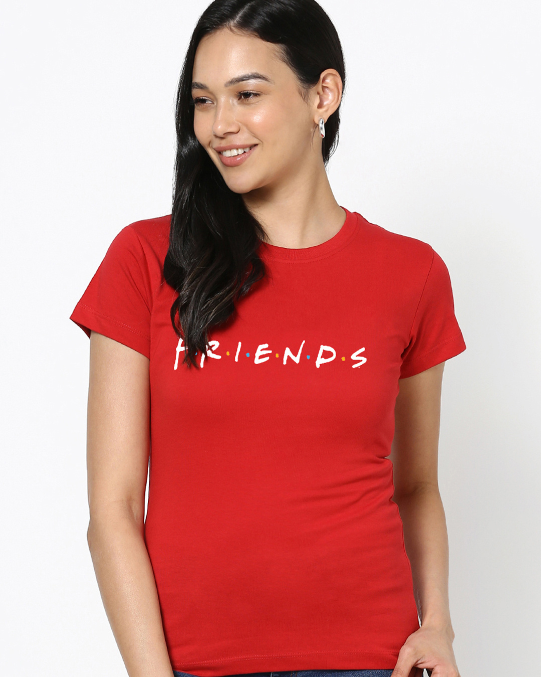 Buy Women's Red Friends logo Graphic Printed T-shirt Online at Bewakoof