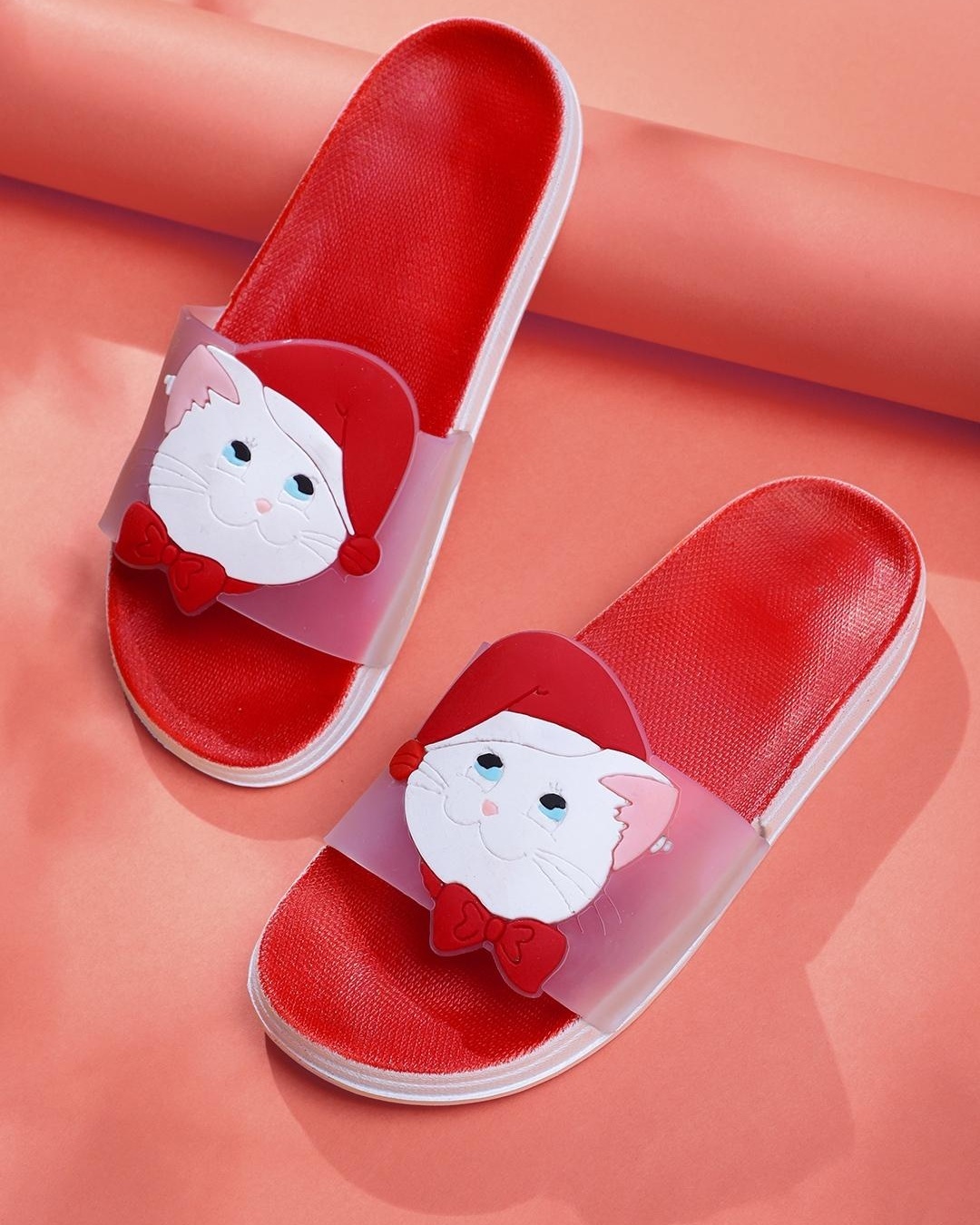 Buy Women's Red HatCat Sliders Online in India at Bewakoof