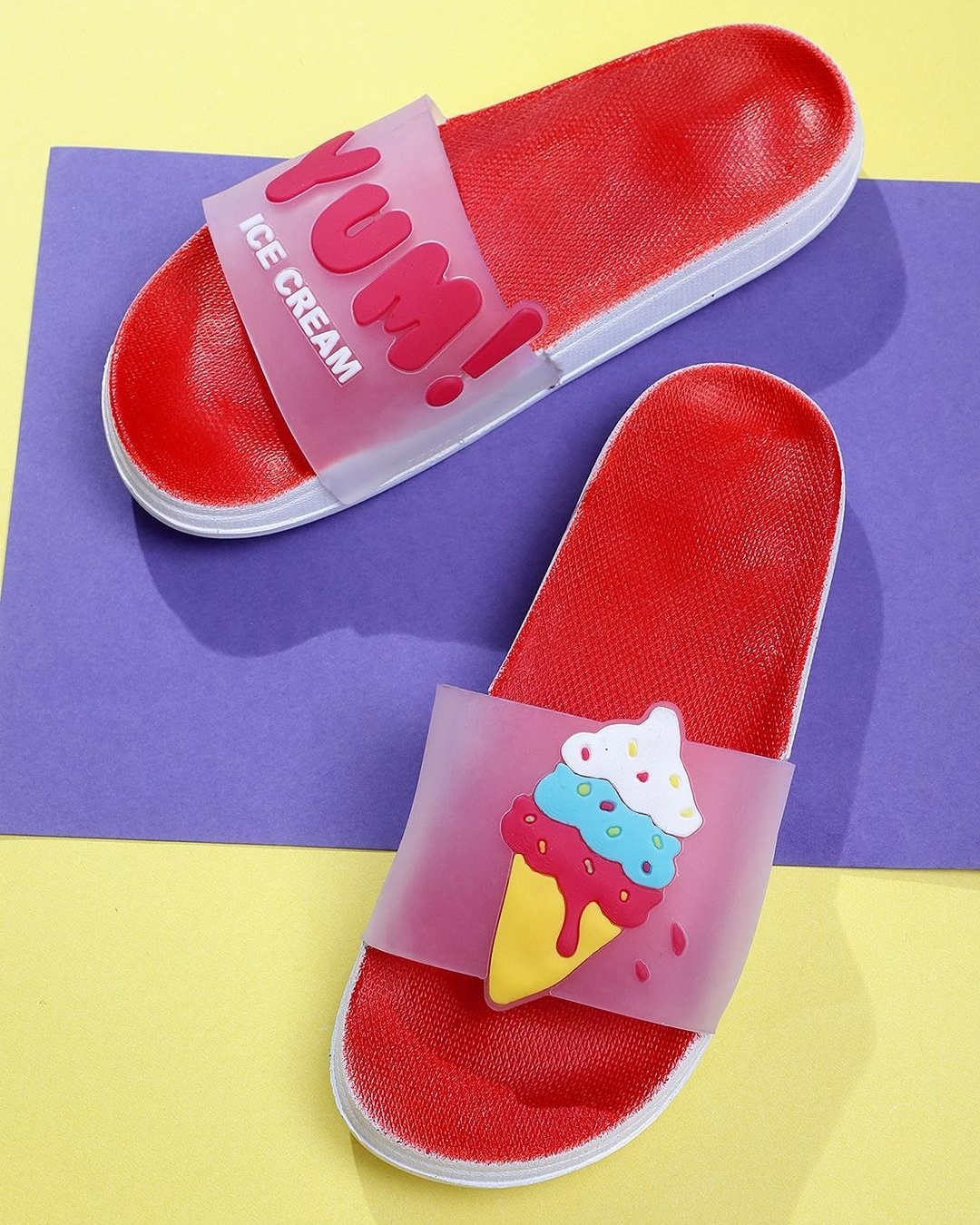 Buy Women's Red Ice Cream Sliders Online in India at Bewakoof