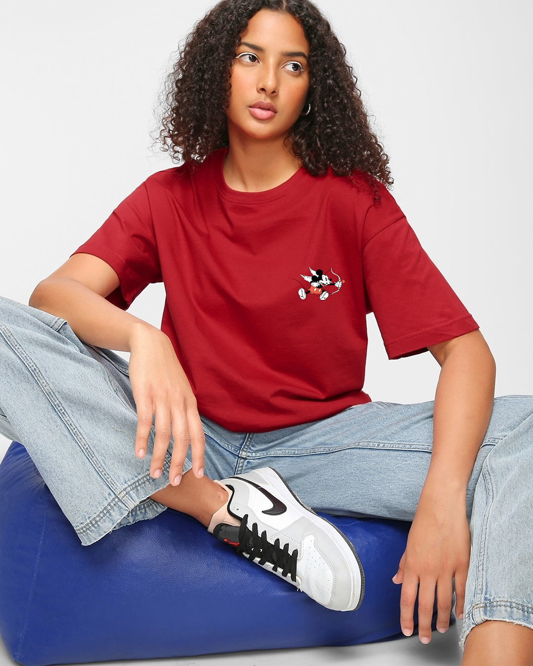 Buy Women's Red Lovestruck Graphic Printed Oversized T-shirt Online at ...