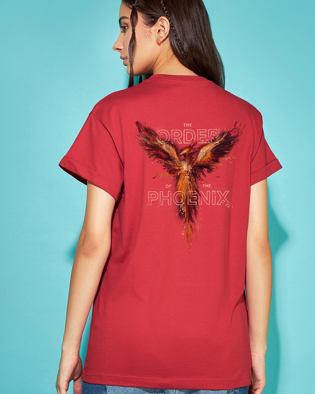 Buy Women's Red Order of the Phoenix Graphic Printed Boyfriend T-shirt ...
