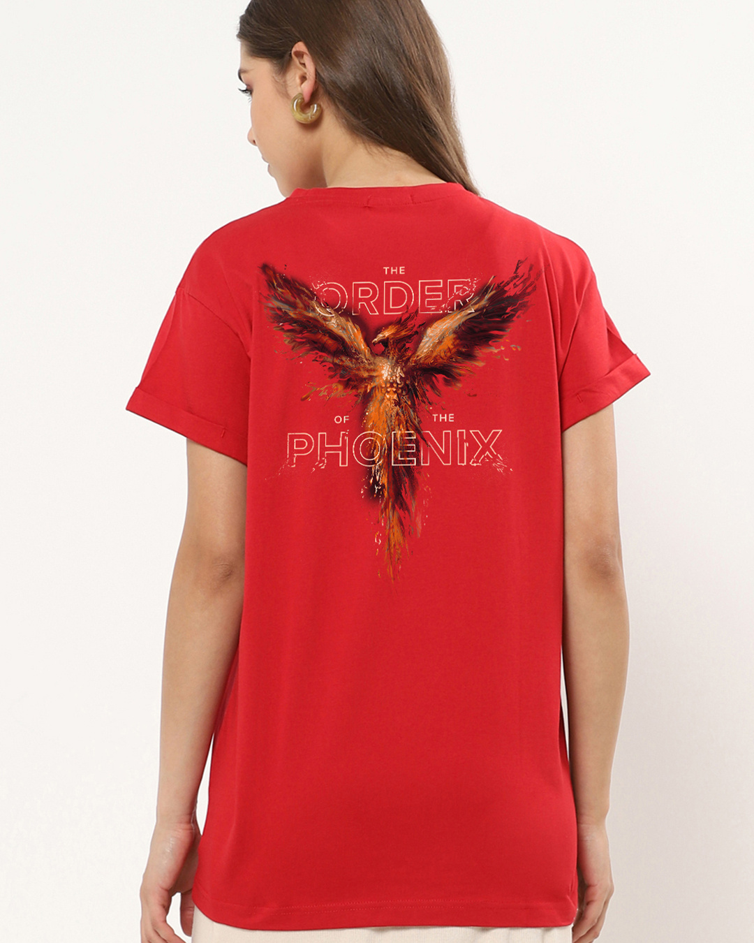 Buy Women's Red Order of the Phoenix Graphic Printed Oversized T-shirt ...