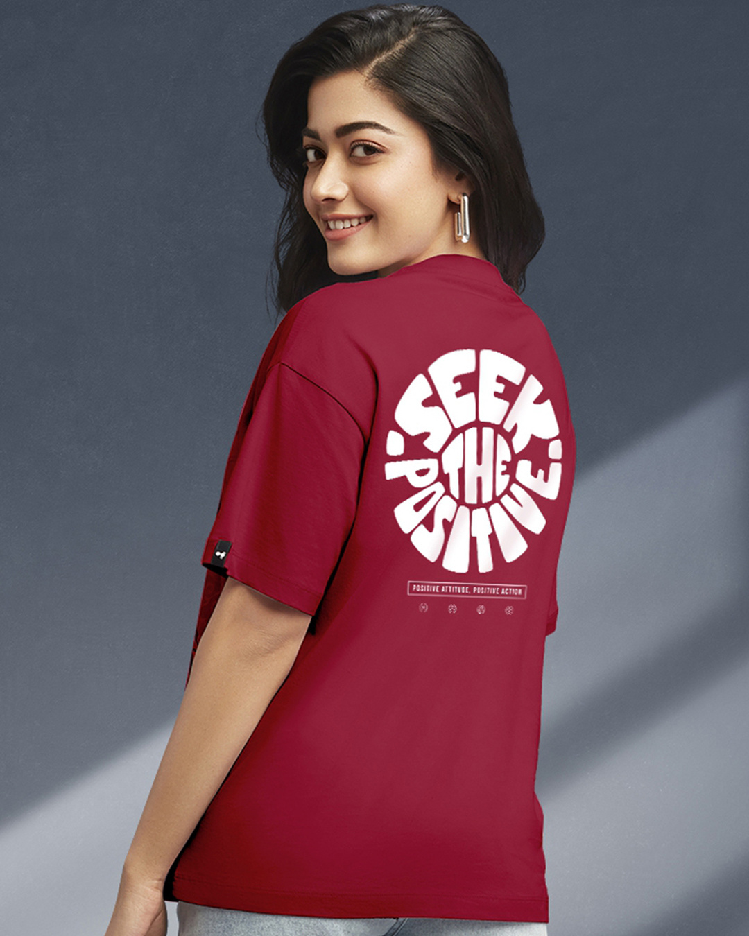 Buy Women's Red Peace Seeker Graphic Printed Oversized T-shirt Online at Bewakoof