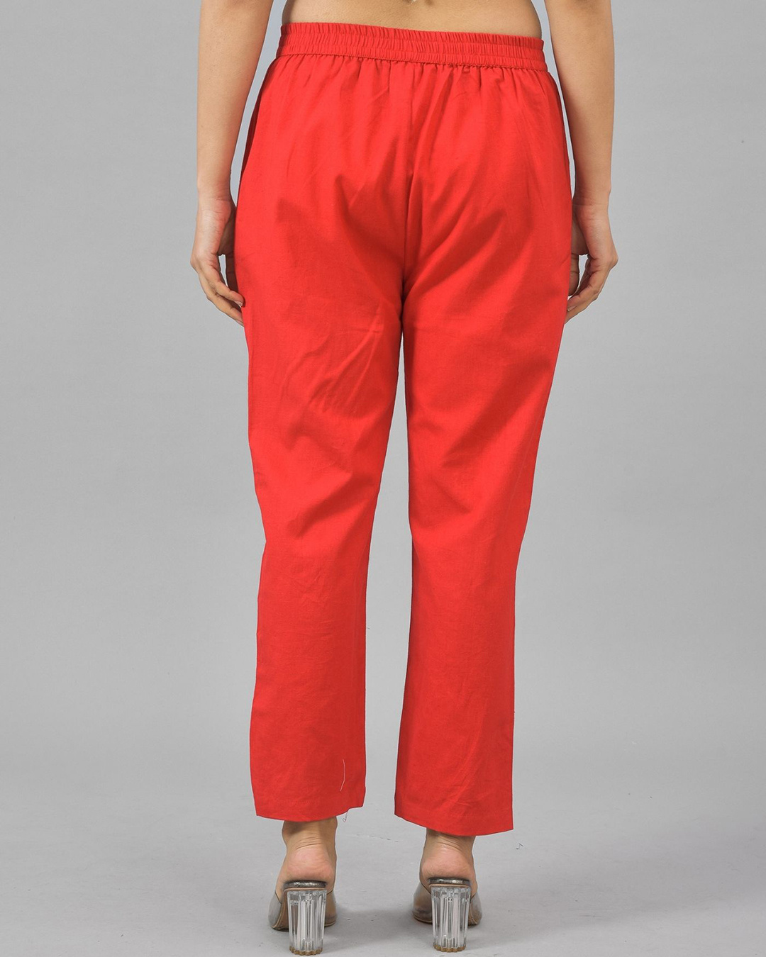 Buy Women's Red Relaxed Fit Casual Pants Online at Bewakoof