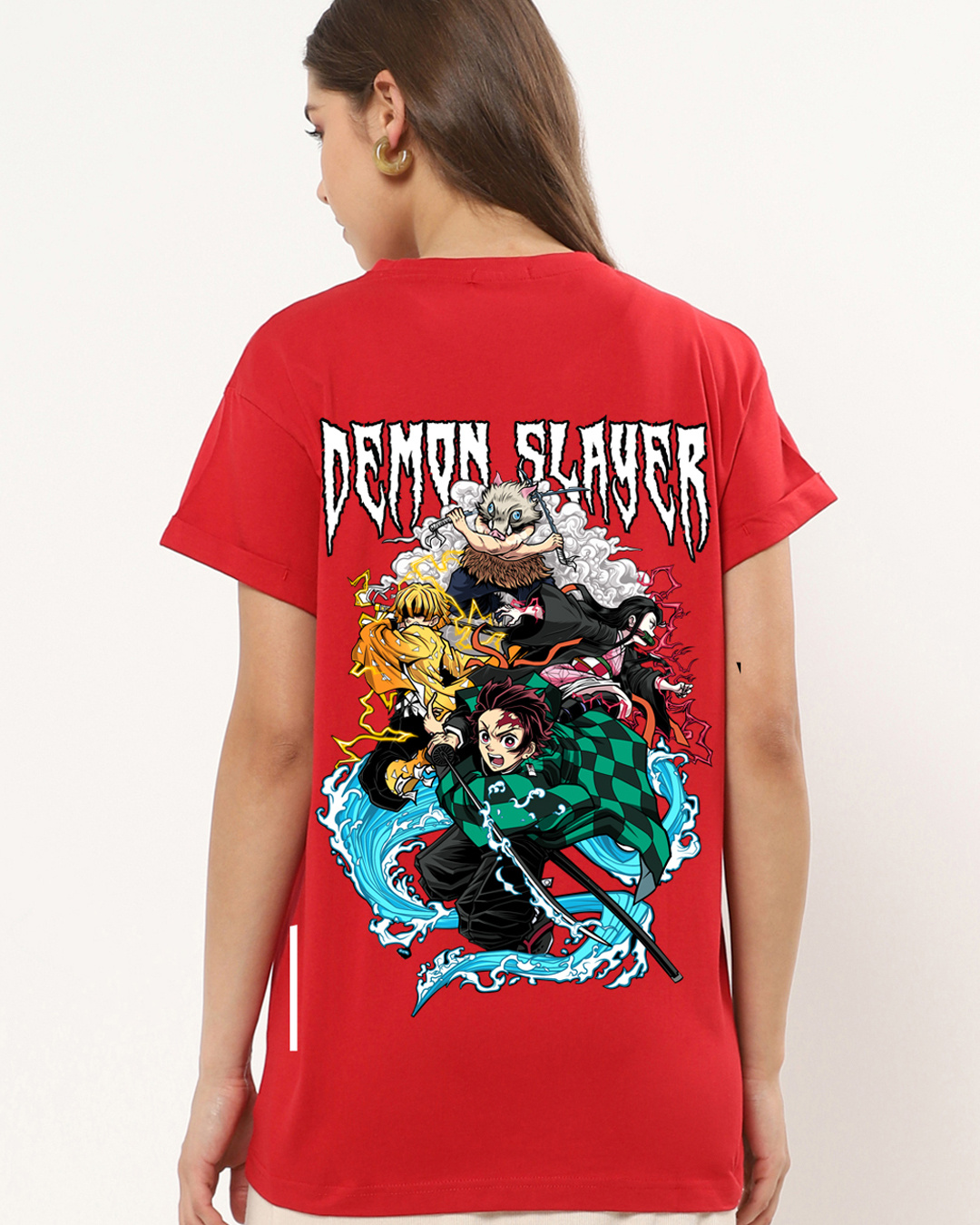 Buy Women's Red Slayer Squad Graphic Printed Boyfriend T-shirt Online ...