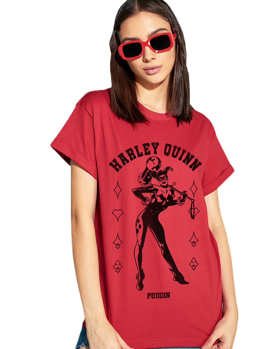 Buy Women's Red Unpredictable Graphic Printed Boyfriend T-shirt Online ...