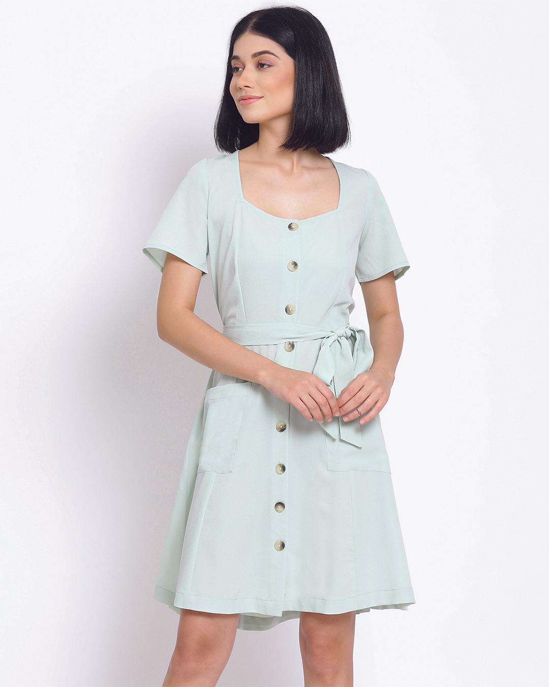 Buy Women's Sage Green A-Line Dress Online at Bewakoof