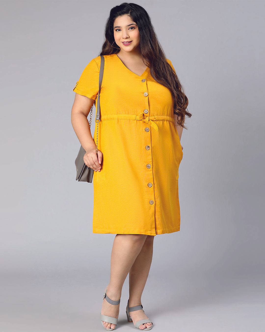 Buy Women's Salsa Yellow Plus Size Dress Online at Bewakoof