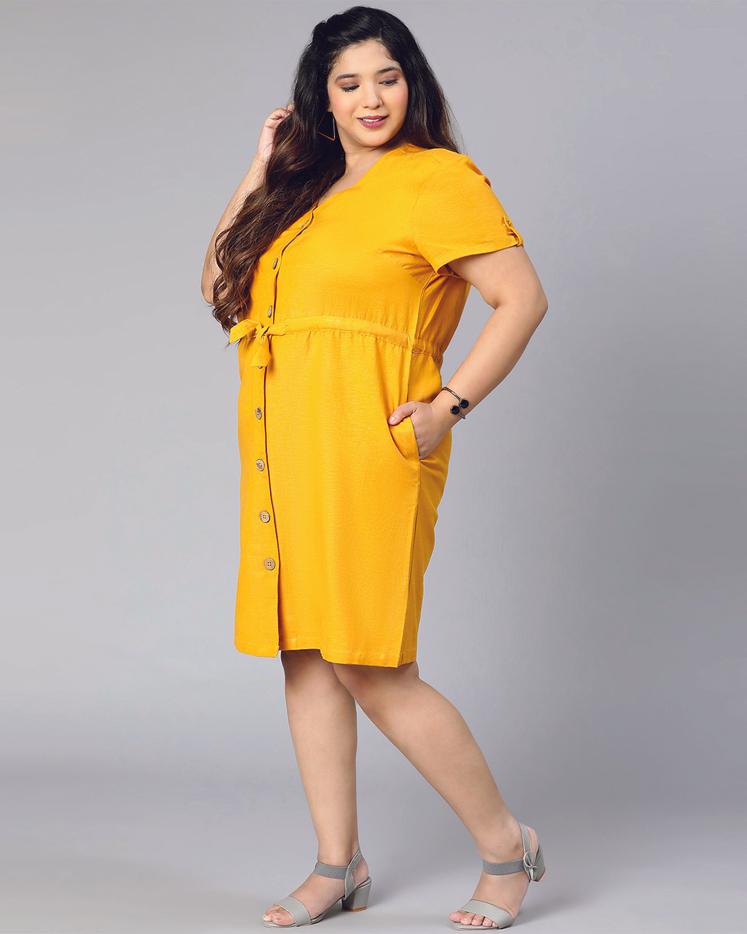 Buy Women's Salsa Yellow Plus Size Dress Online at Bewakoof
