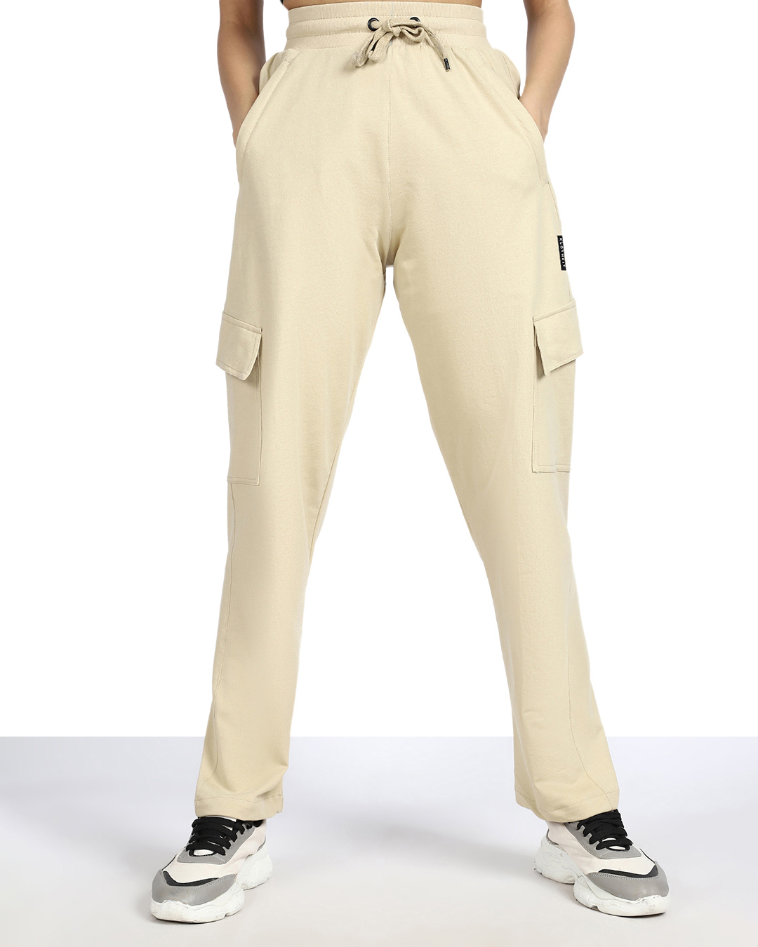 Buy Women's Sand Beige Loose Comfort Fit Cargo Track Pants Online at Bewakoof