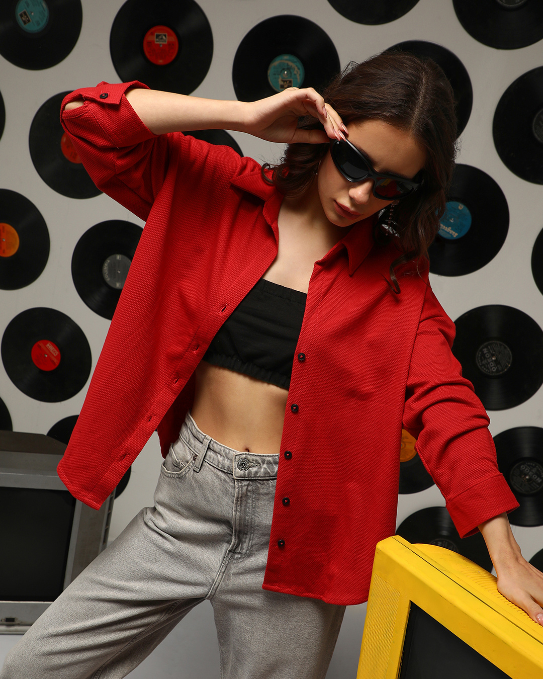 Buy Women's Scarlet Red Oversized Shirt Online at Bewakoof