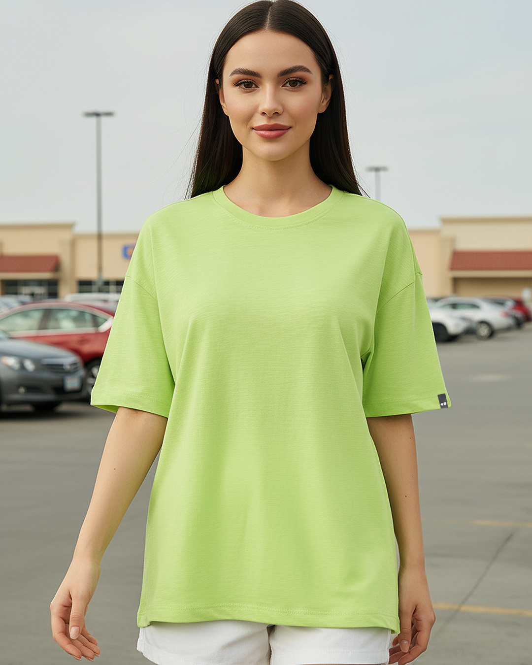 Buy Women's Shadow Lime Green Oversized T-shirt Online at Bewakoof