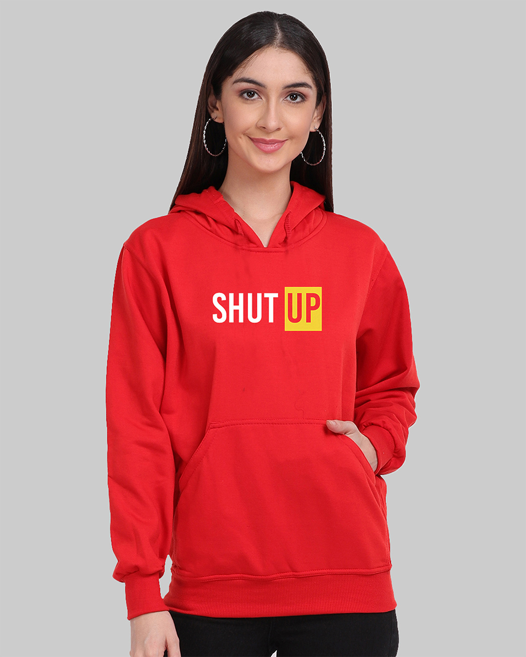 Buy Women's Shut Up Hoodie Online at Bewakoof