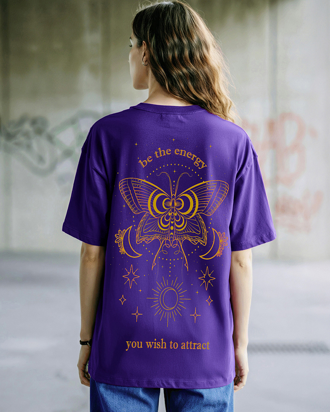 Buy Women's Skipper Blue Magic In You Graphic Printed Oversized T-shirt ...