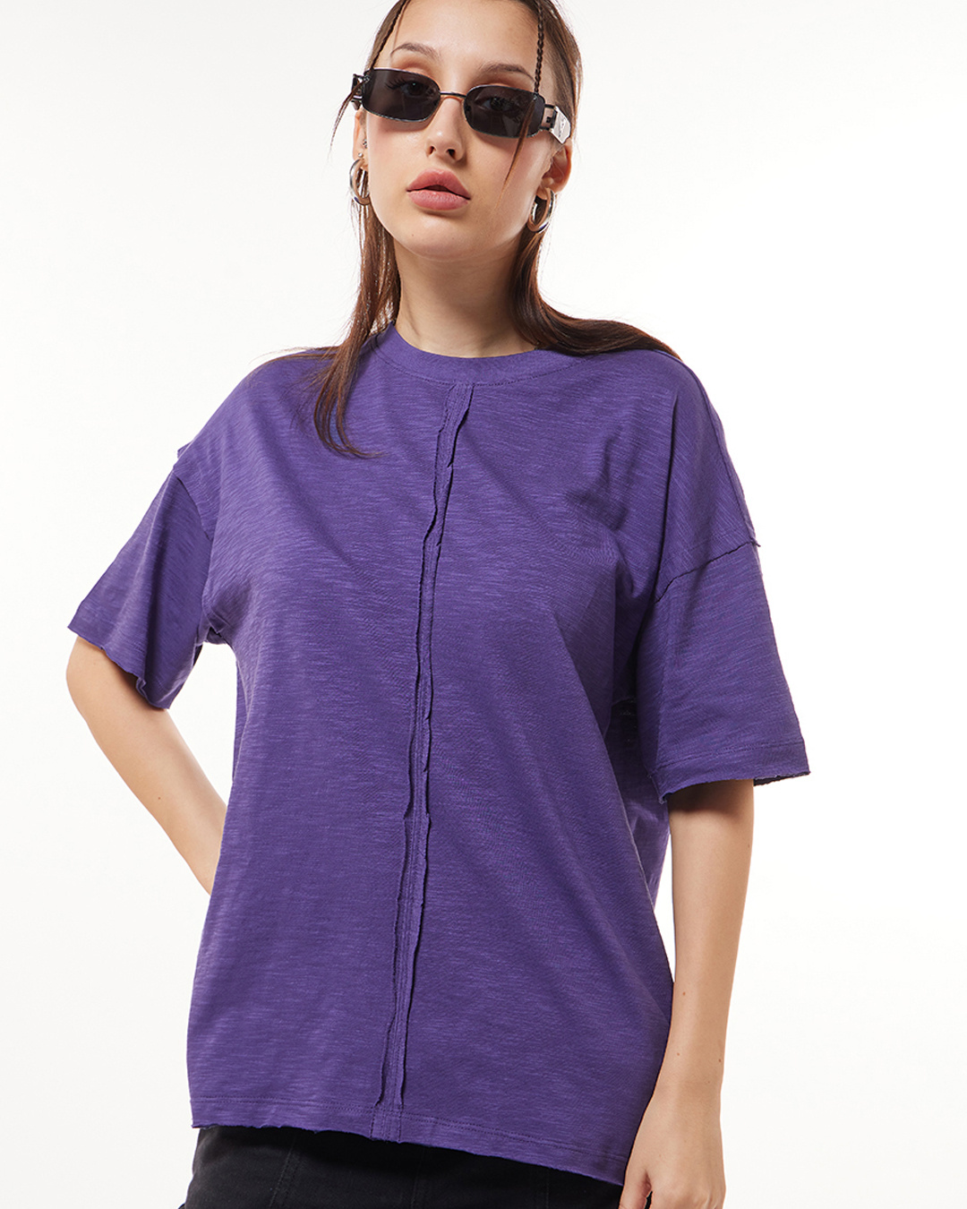 Buy Women's Skipper Blue Oversized T-shirt Online at Bewakoof