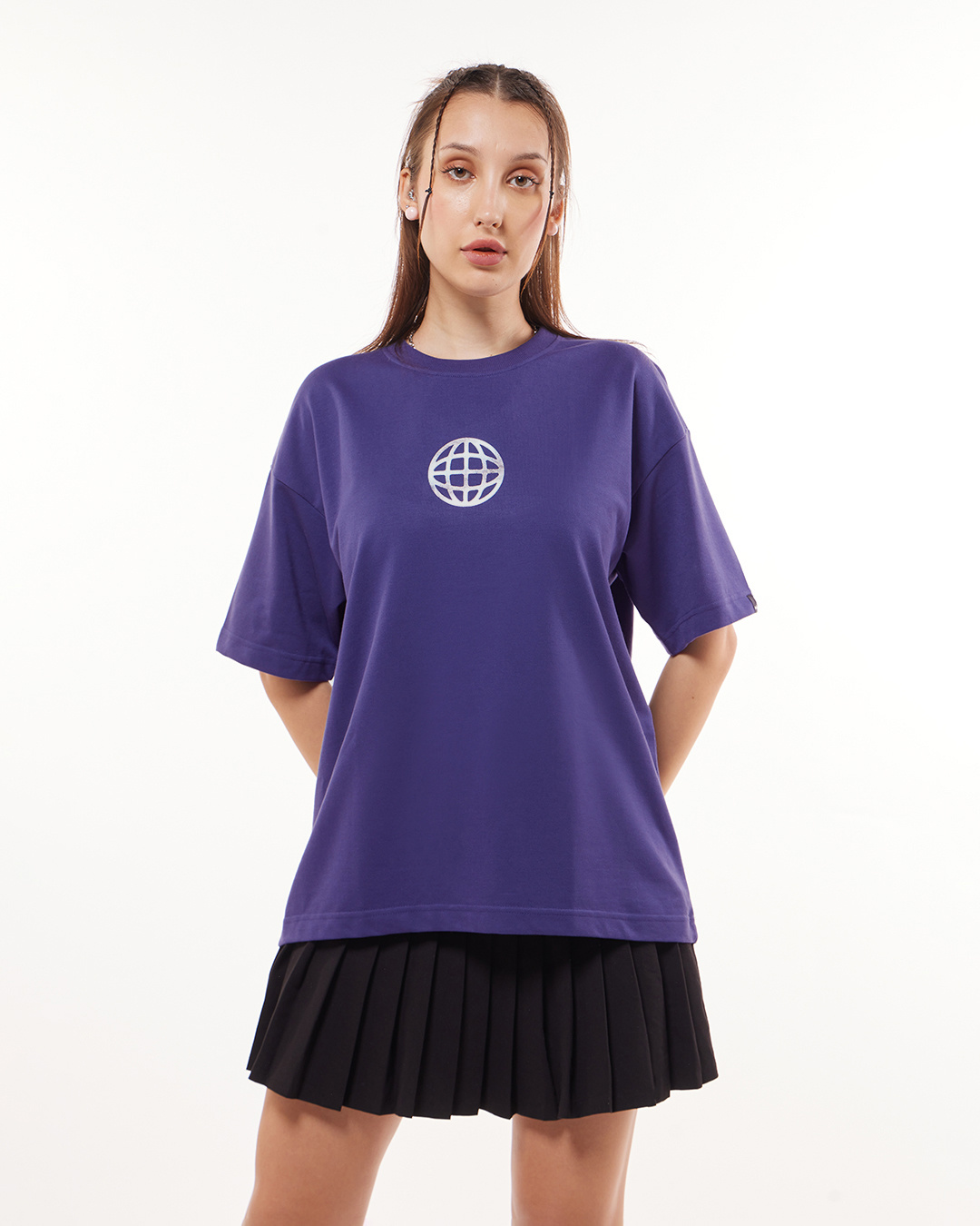 Buy Women's Skipper Blue Rave Till Grave Graphic Printed Oversized T ...