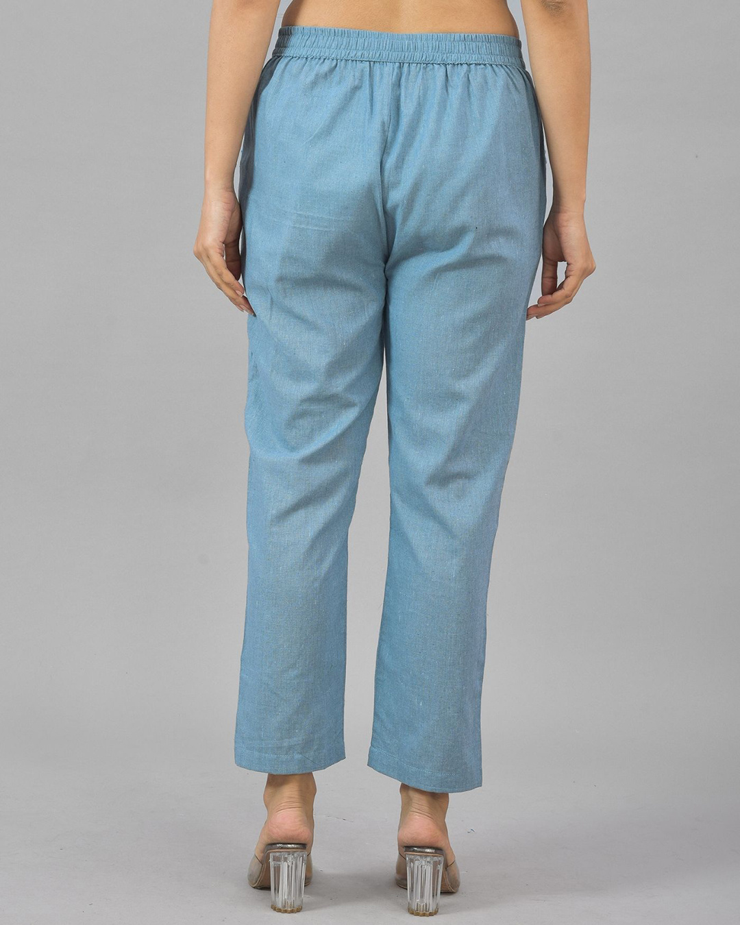 Buy Women's Sky Blue Relaxed Fit Casual Pants Online at Bewakoof
