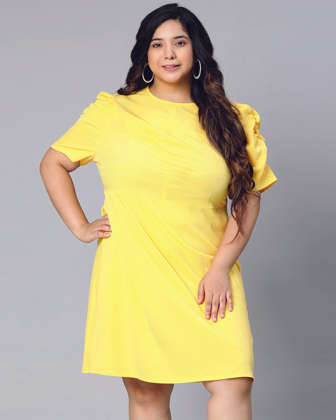 Buy Women's Sunset Yellow Plus Size Dress Online at Bewakoof