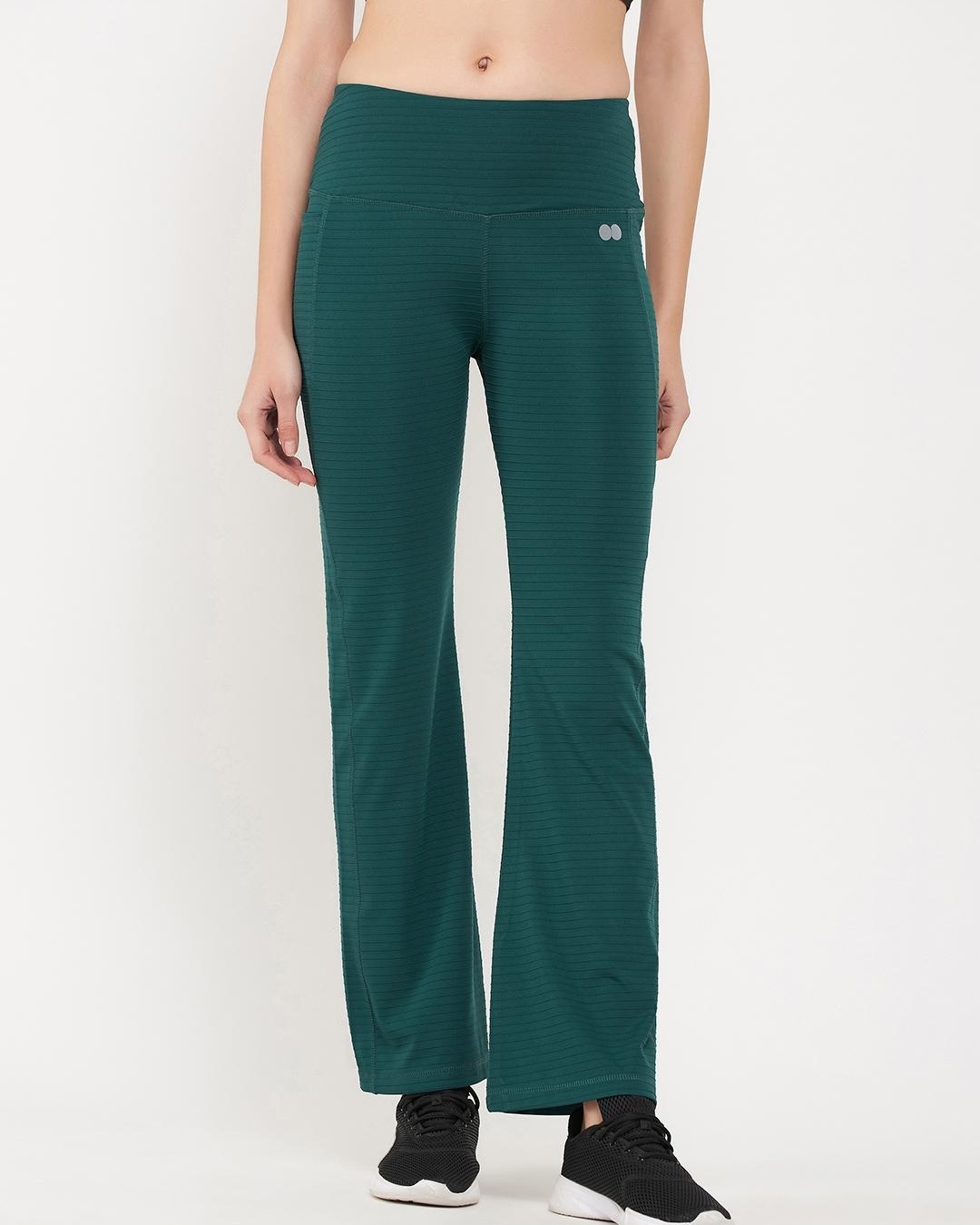 Buy Women's Teal Green Flared Activewear Casual Pants Online at Bewakoof