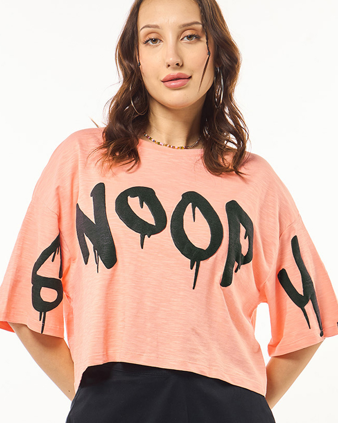 Buy Women's Vermillion Orange Thrill Seeker Graphic Printed Oversized ...