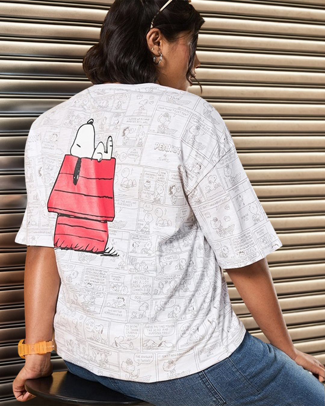 Buy Women's White All Over Printed Oversized Plus Size T-shirt Online ...