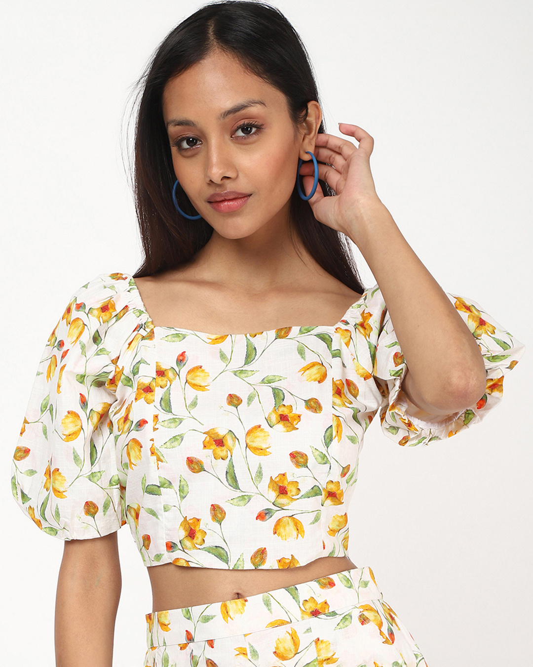 Buy Women's Off White All Over Printed Short Top Online at Bewakoof
